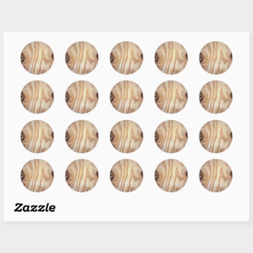 Wood grain texture classic round sticker | Zazzle