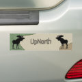 Wood Grain UpNorth Moose Silhouette Bumper Sticker | Zazzle