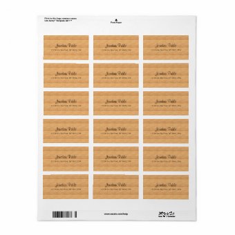 Wood Handwritten Script Name Text Elegant Address Label | Zazzle