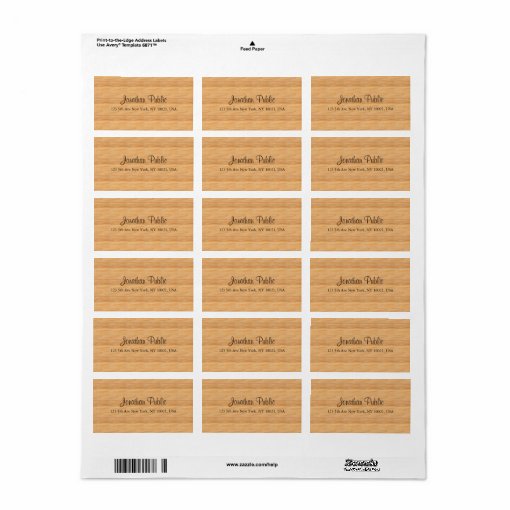 Wood Handwritten Script Name Text Elegant Address Label | Zazzle