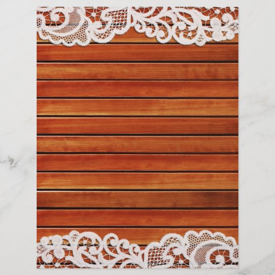 Wood & Lace Scrapbook Paper | Zazzle.com