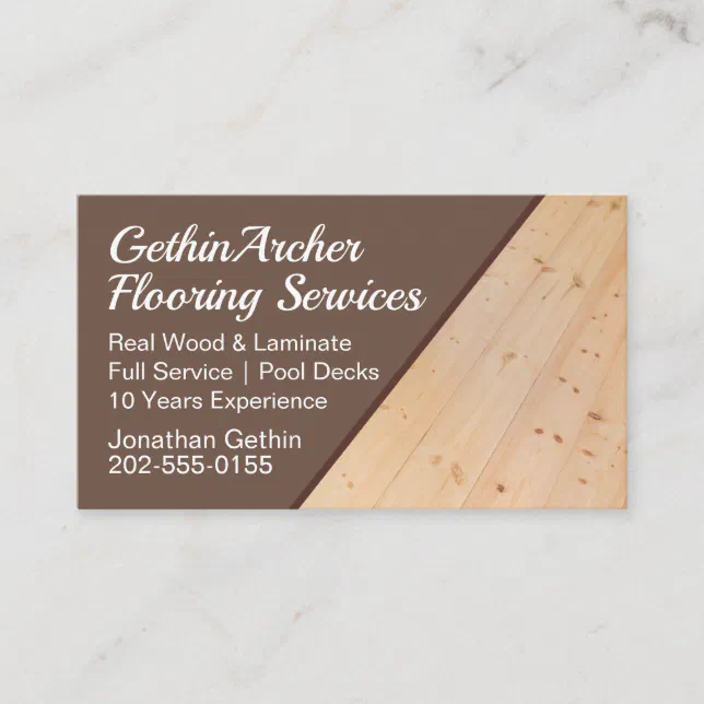 Wood Laminate Floor Decking Business Card | Zazzle