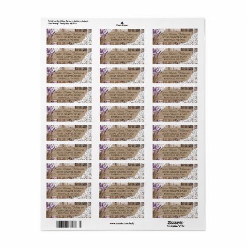 Wood Lavender and Lace Rustic Wedding Label | Zazzle