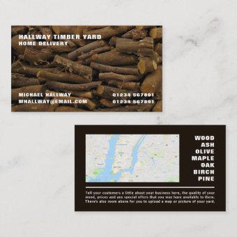 Wood Log Pile, Lumber/Timber/Wood Yard Business Card | Zazzle