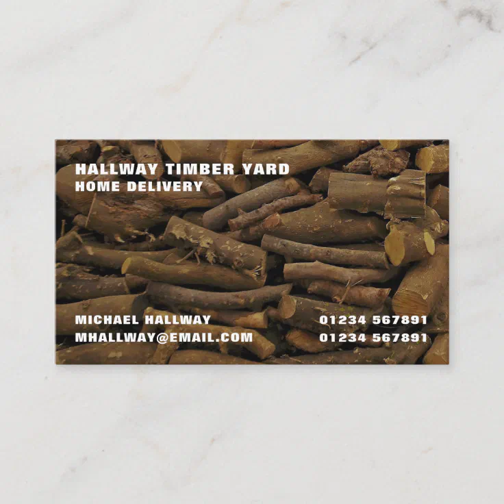 Wood Log Pile, Lumber/Timber/Wood Yard Business Card | Zazzle