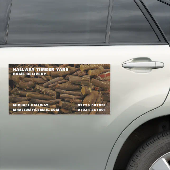 Wood Log Pile, Lumber/Timber/Wood Yard Car Magnet | Zazzle