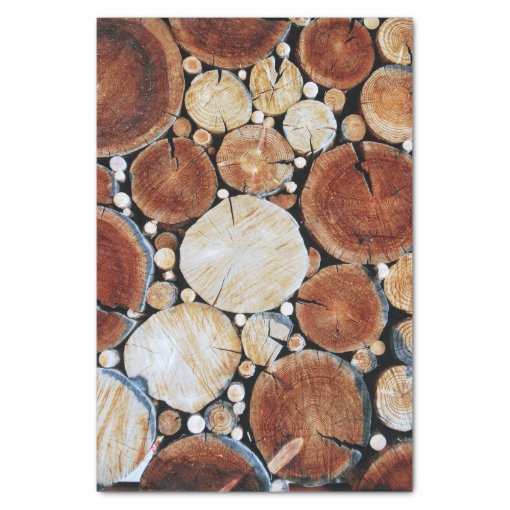Wood Log Stack Tissue Paper | Zazzle