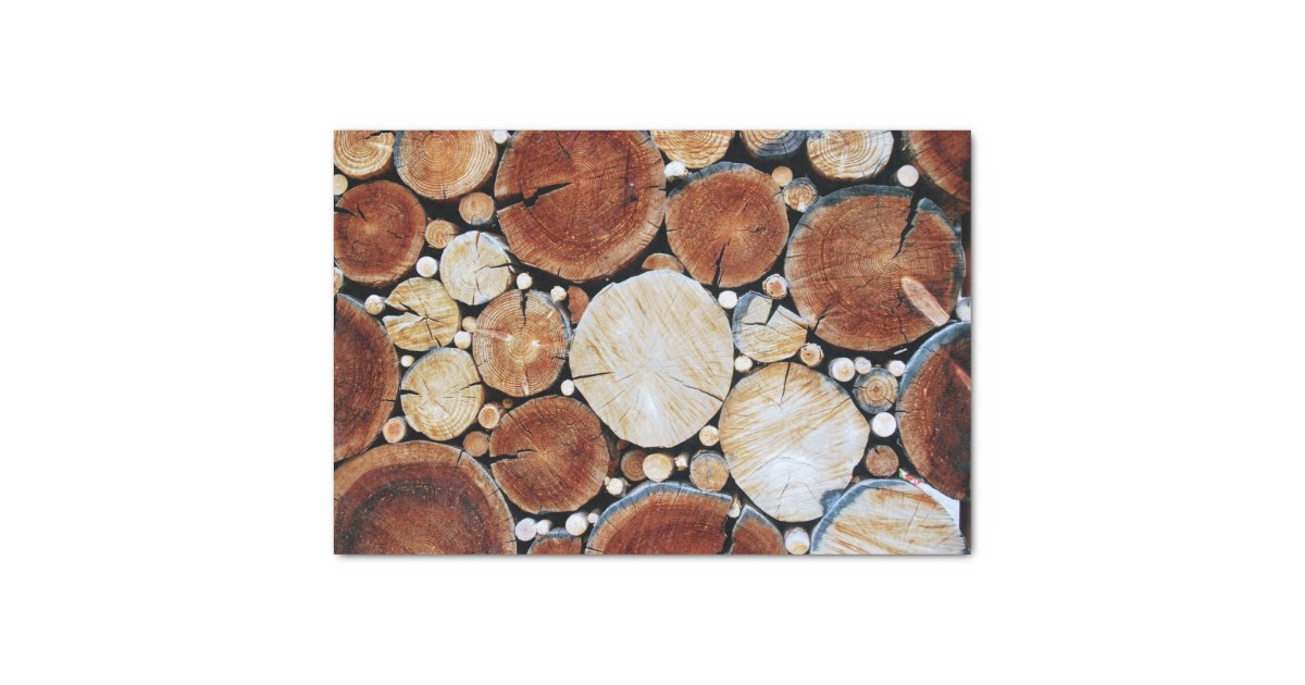 Wood Log Stack Tissue Paper | Zazzle
