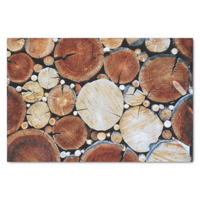 Wood Log Stack Tissue Paper | Zazzle