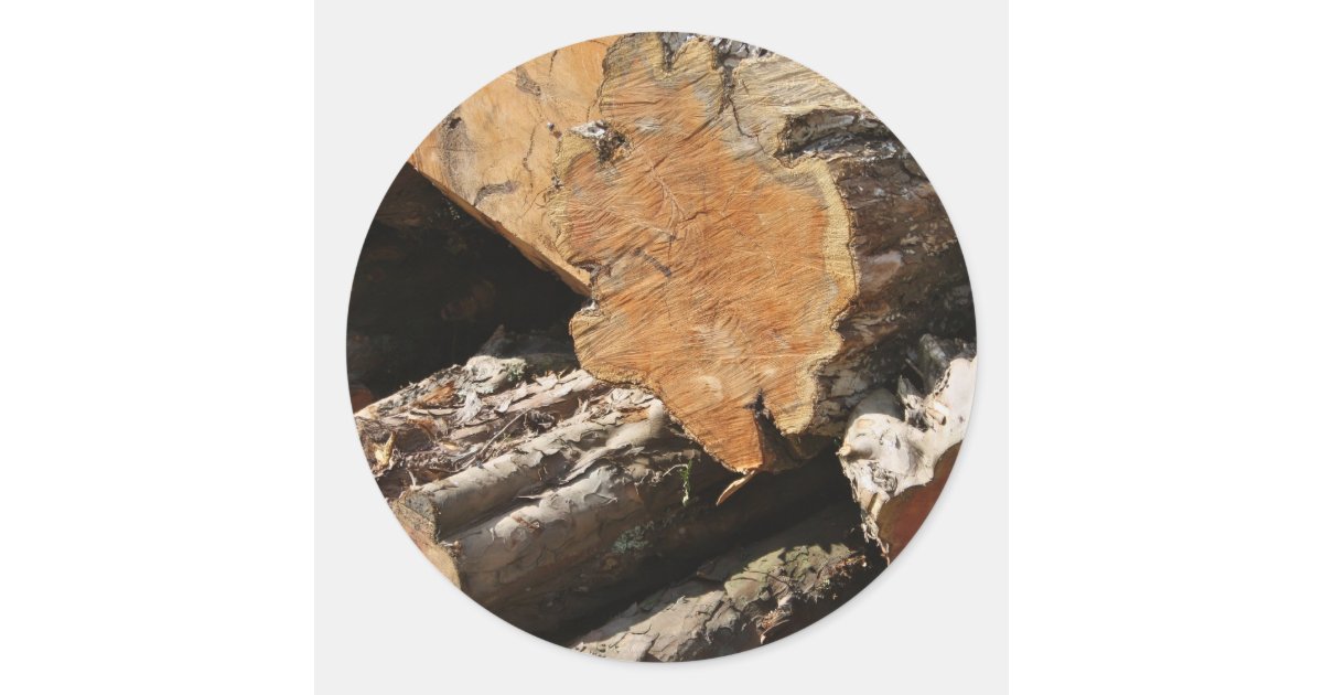 Wood Logs Stickers | Zazzle