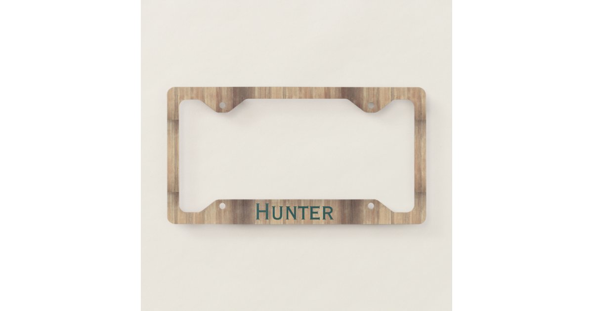 Wood Look Custom License Plate Frame | Zazzle