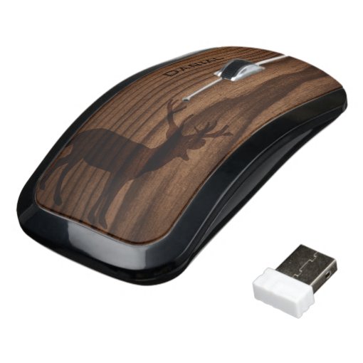 Wood Look Custom Wireless Mouse | Zazzle