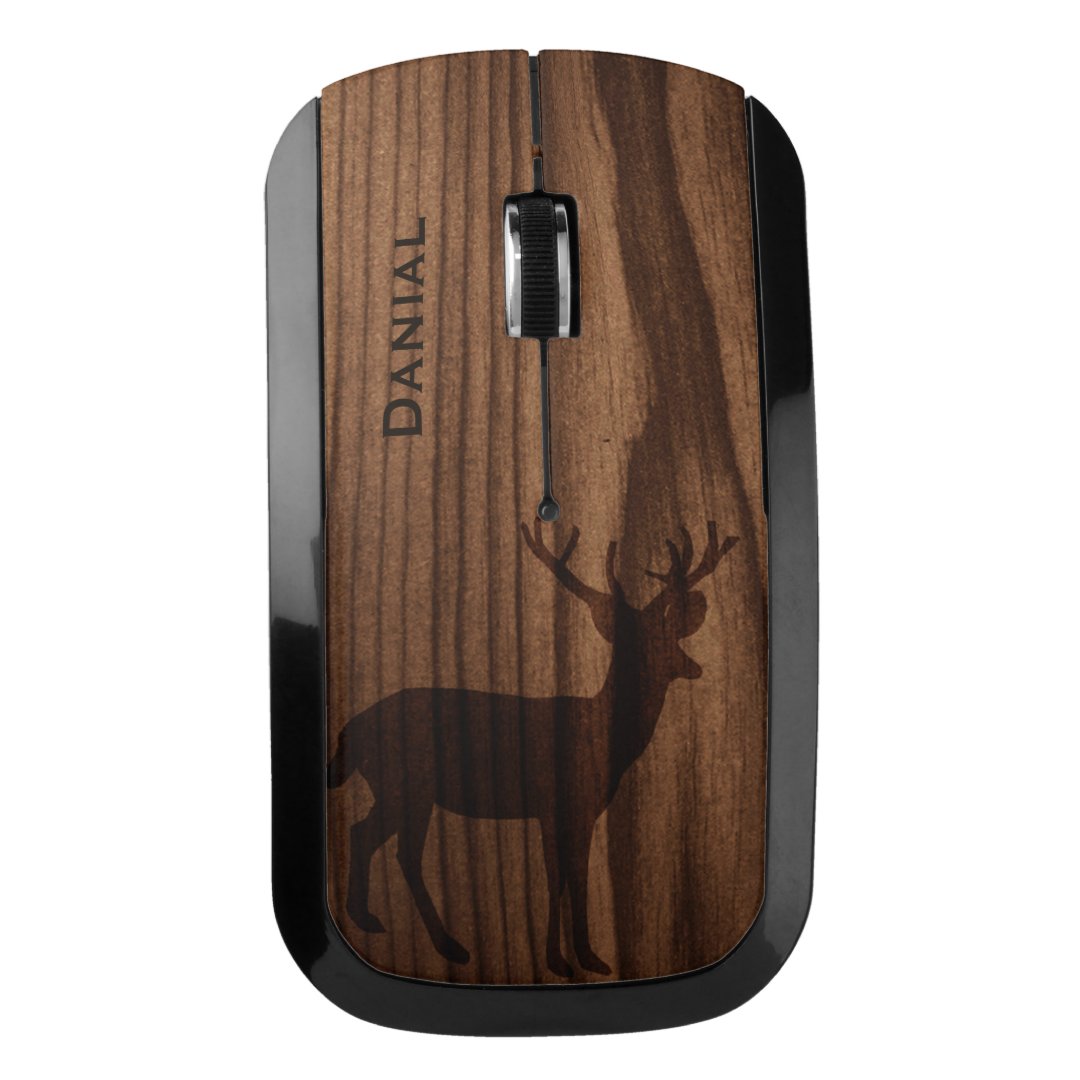 Wood Look Custom Wireless Mouse | Zazzle