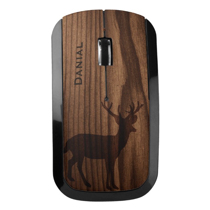 Wood Look Custom Wireless Mouse | Zazzle