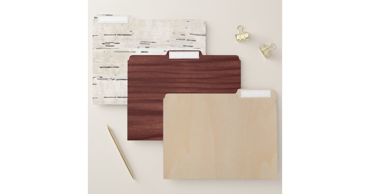 Wood Look File Folder Set | Zazzle