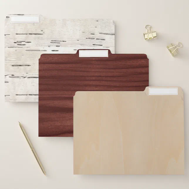 Wood Look File Folder Set | Zazzle