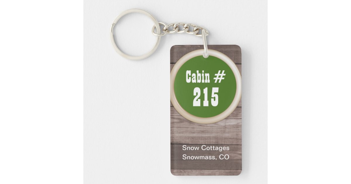 Wood Look Motel / Cabin Room Keychain | Zazzle