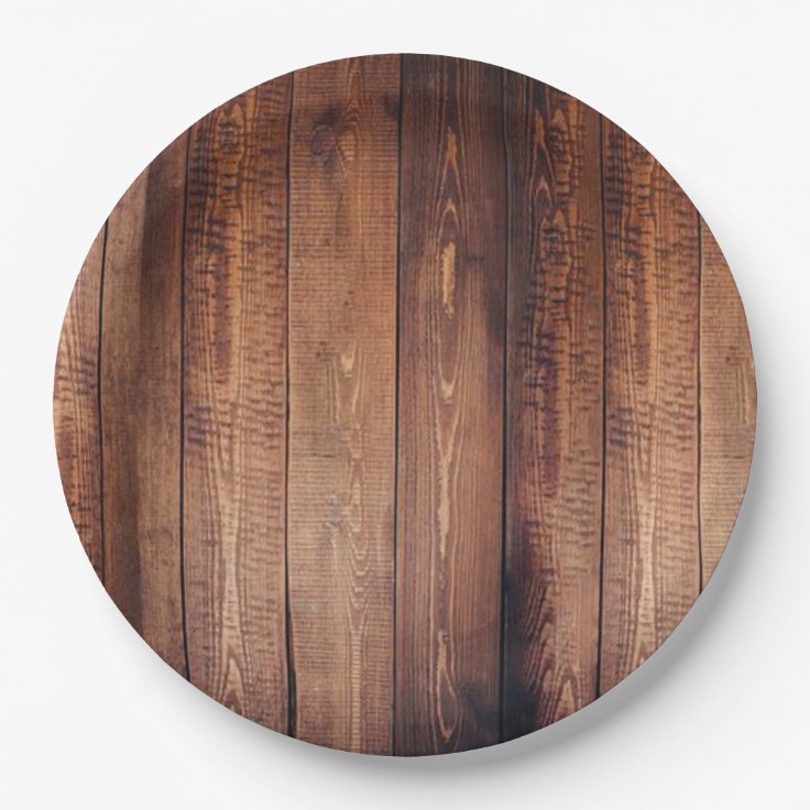 Wood-look Paper Plates | Zazzle