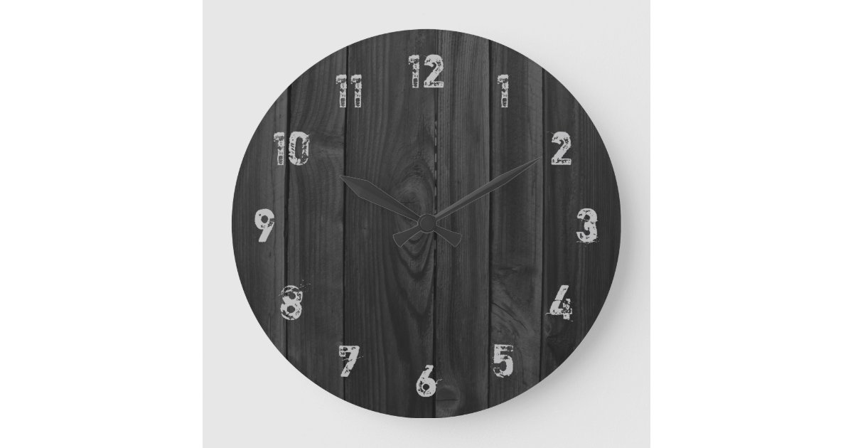 Wood Look Planks Large Clock | Zazzle