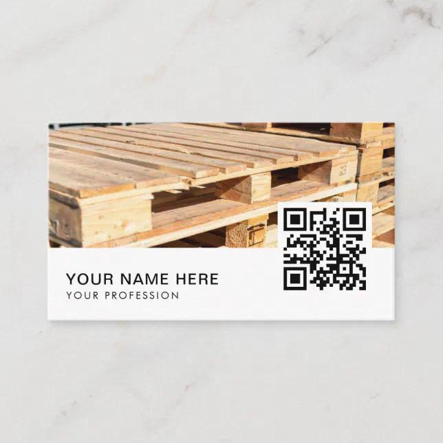 Wood Pallet Pickup Delivery Service QR Code Business Card | Zazzle