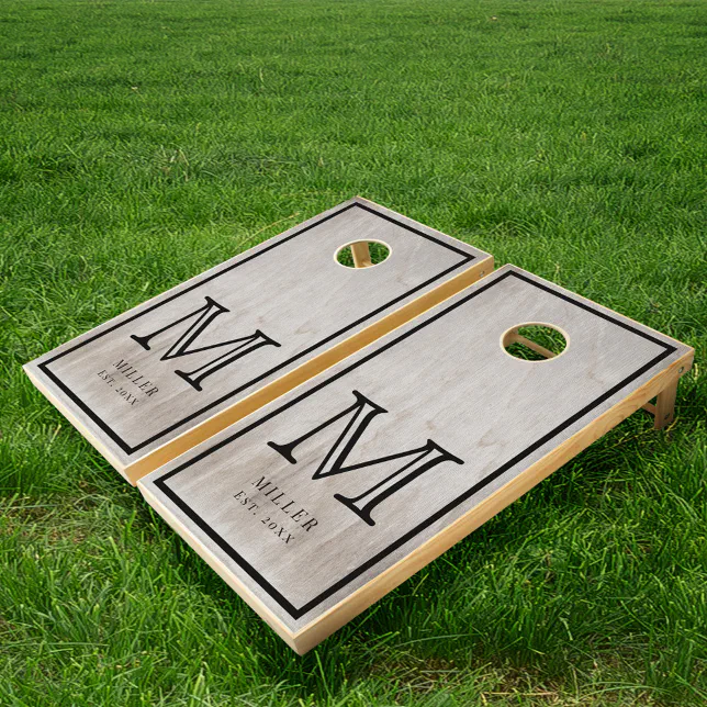 Wood Personalized Family Monogram Name Cornhole Set | Zazzle