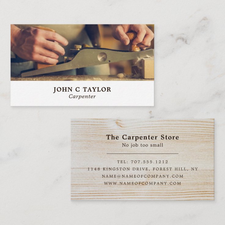 Wood Planer, Carpentry, Carpenter Business Card | Zazzle