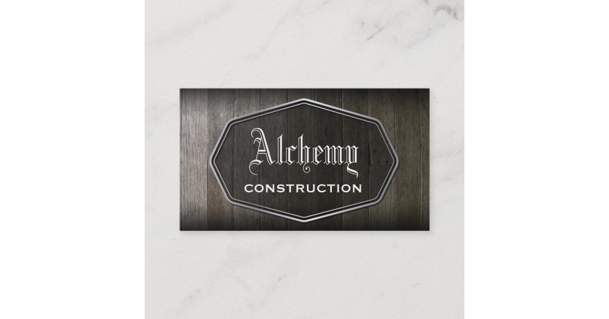 Wood Plank Construction Business Card | Zazzle