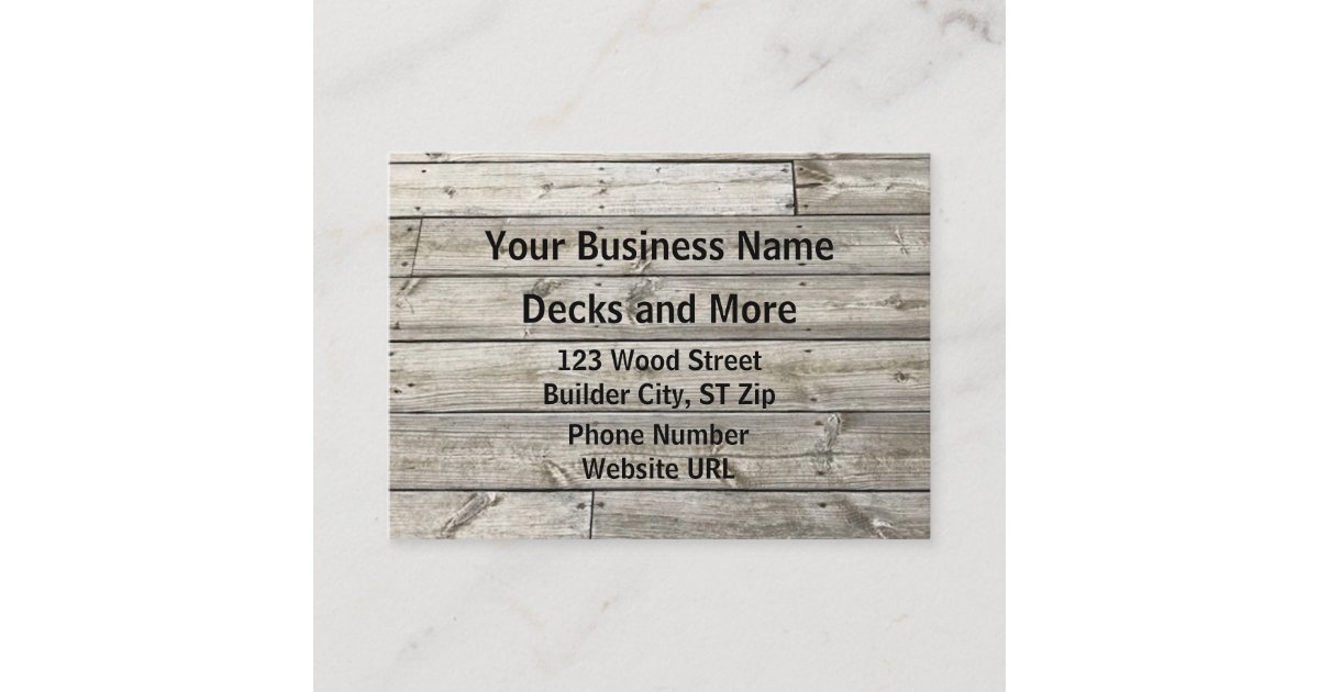 Wood Planks Deck Template Business Cards | Zazzle