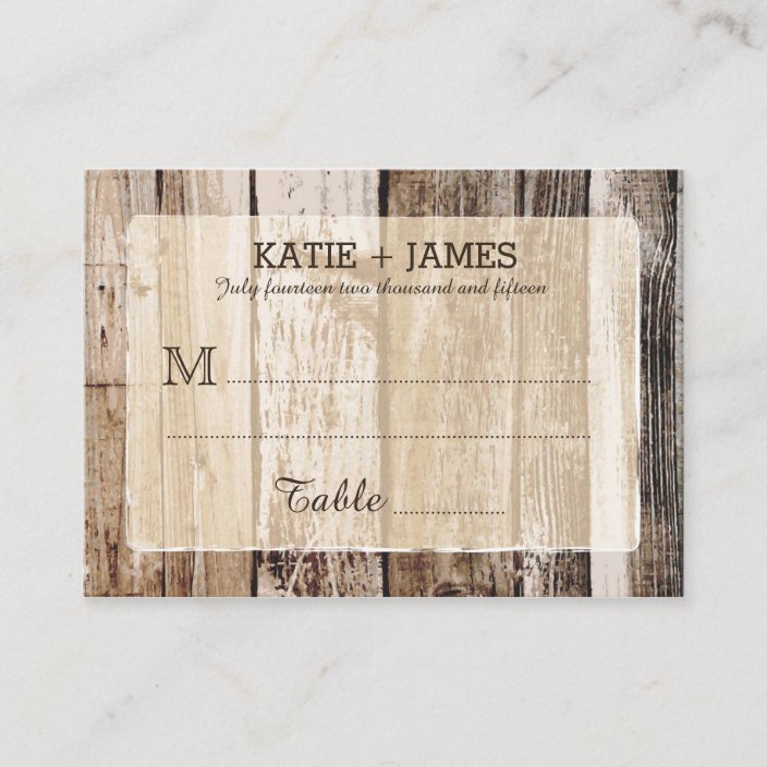 Wood Planks Rustic Country Wedding Place Cards | Zazzle.com