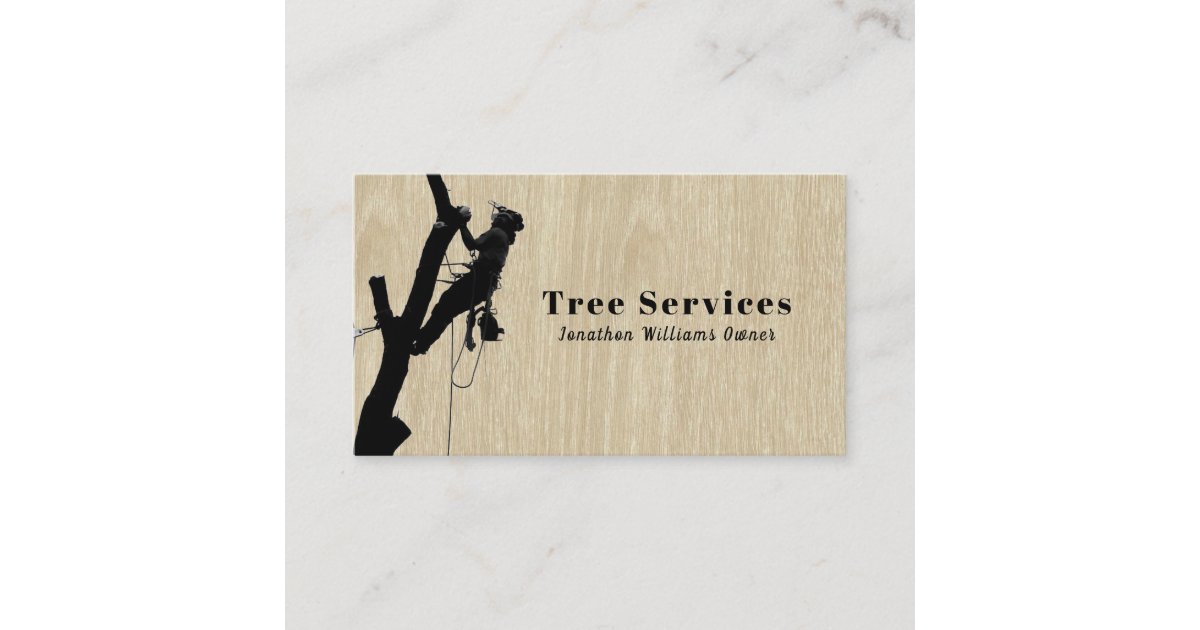 Wood Professional Tree Trimming Service Business Card | Zazzle