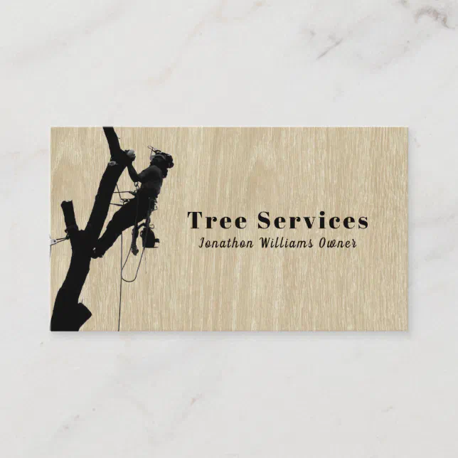 Wood Professional Tree Trimming Service Business Card | Zazzle