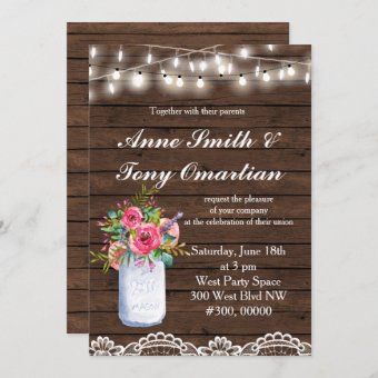 Wood Rustic Wedding Invitation | Zazzle