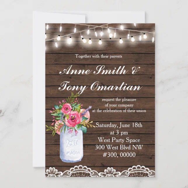 Wood Rustic Wedding Invitation | Zazzle