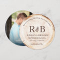 Wood Rustic Wedding Monogram Names Custom Photo Save The Date | Zazzle