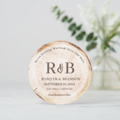 Wood Rustic Wedding Monogram Names Custom Photo Save The Date | Zazzle