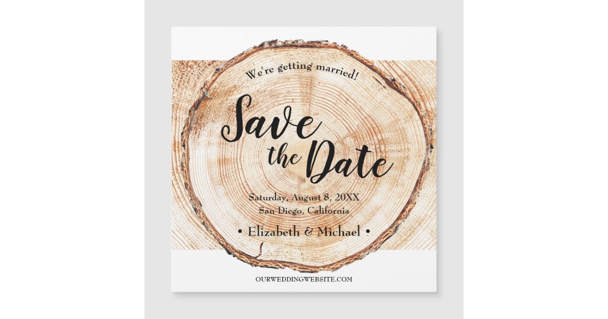 Wood Rustic Wedding Save the date | Zazzle
