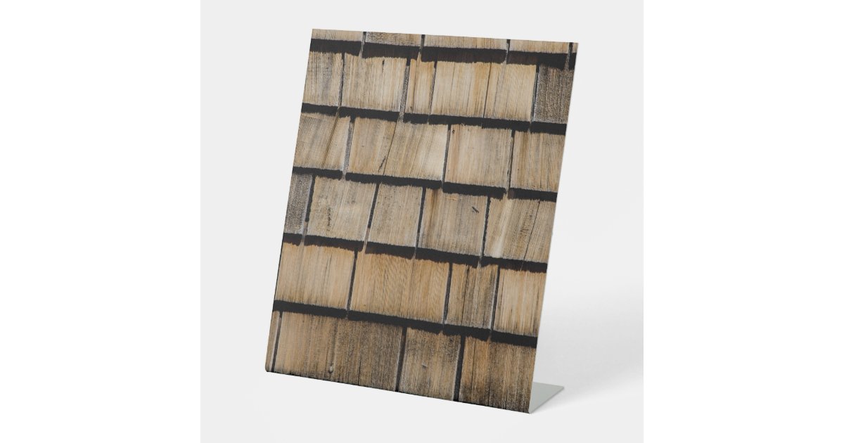 wood shingles pedestal sign | Zazzle