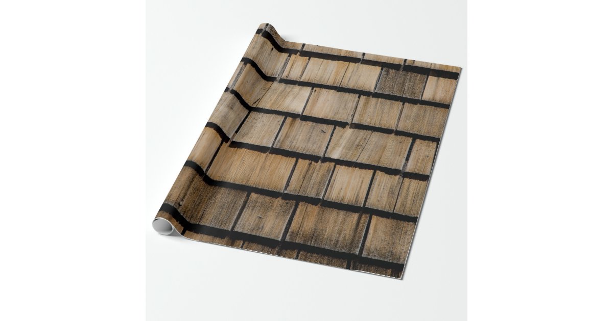 wood shingles wrapping paper | Zazzle