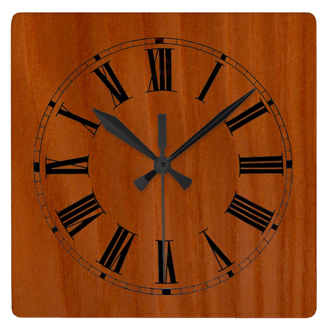 Wood Stained Cherry Wall Clock | Zazzle