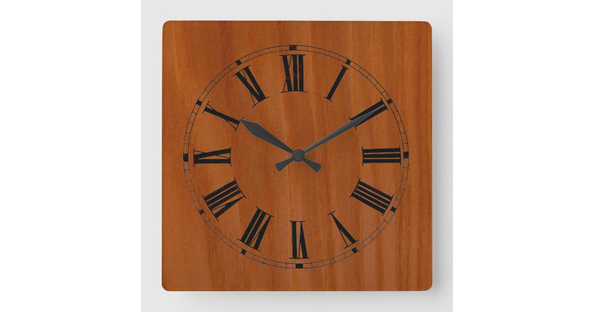 Wood Stained Cherry Wall Clock | Zazzle