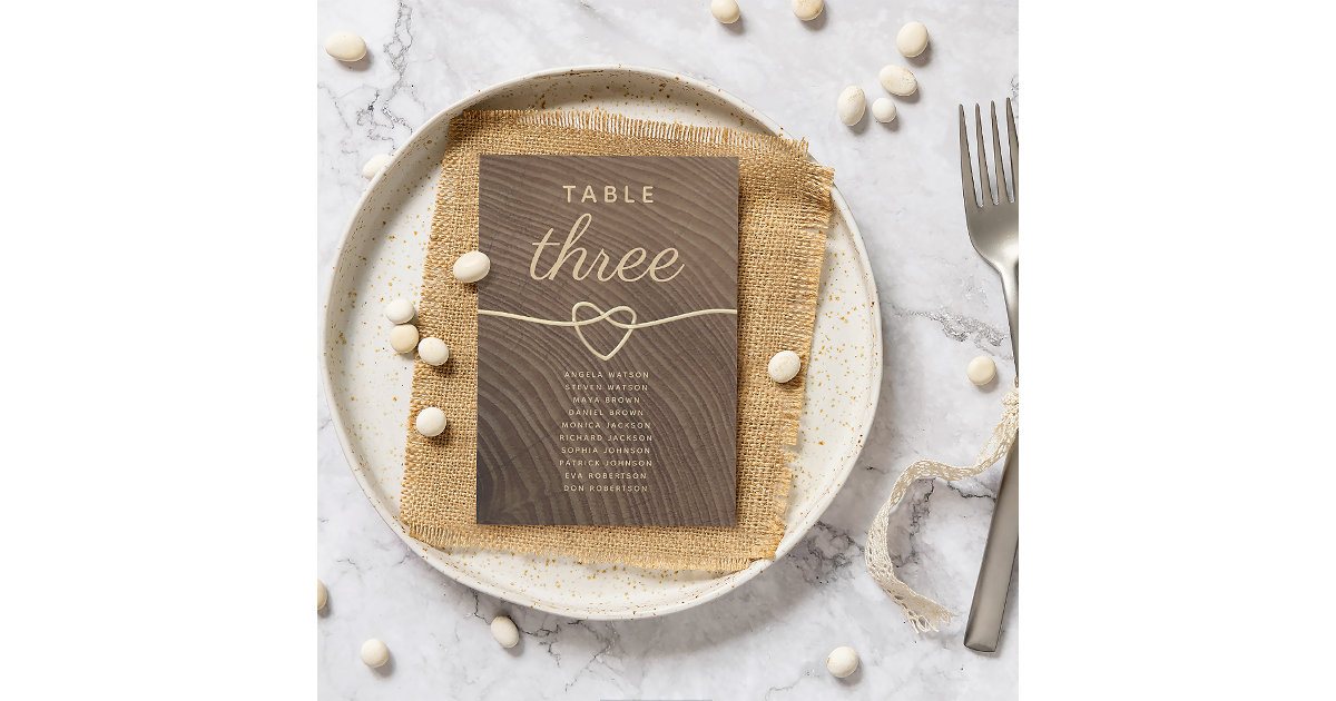 Wood Table Number Seating Chart | Zazzle