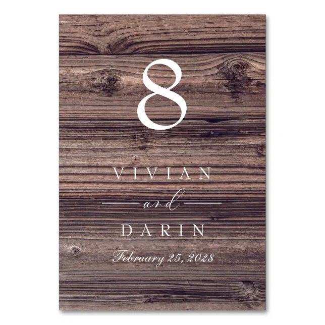 Wood Table Number Sign Rustic Wedding Reception No | Zazzle