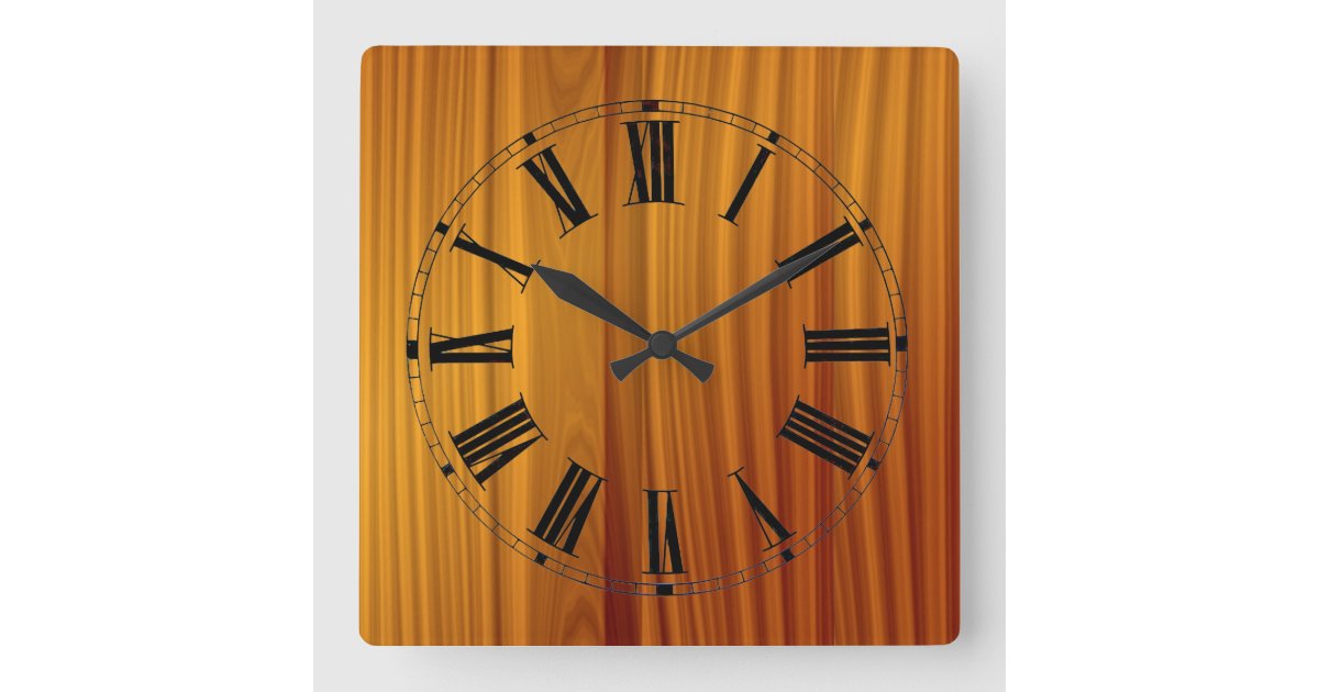 Wood Teak Wall Clock | Zazzle