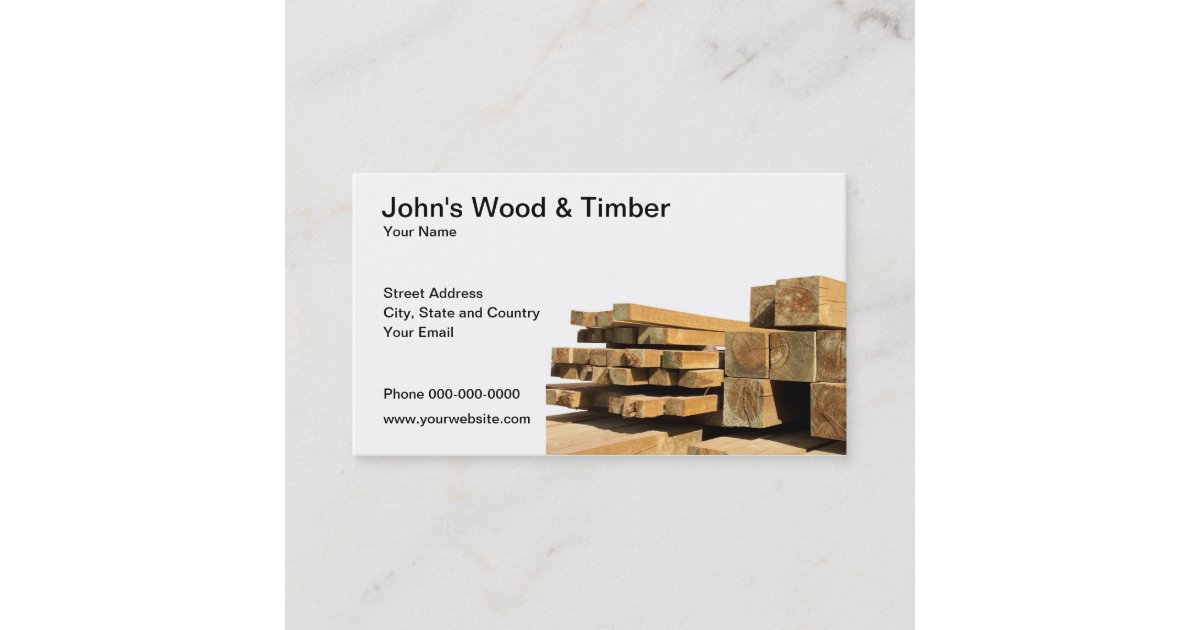 Wood & Timber Business Card | Zazzle