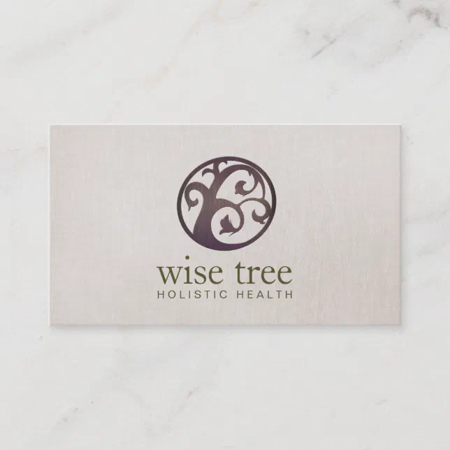 Wood Tree Holistic Health and Wellness Business Card | Zazzle