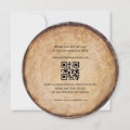 Wood tree stump barn QR code all in one wedding Invitation | Zazzle