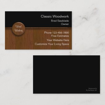 Wood Working Business Cards | Zazzle
