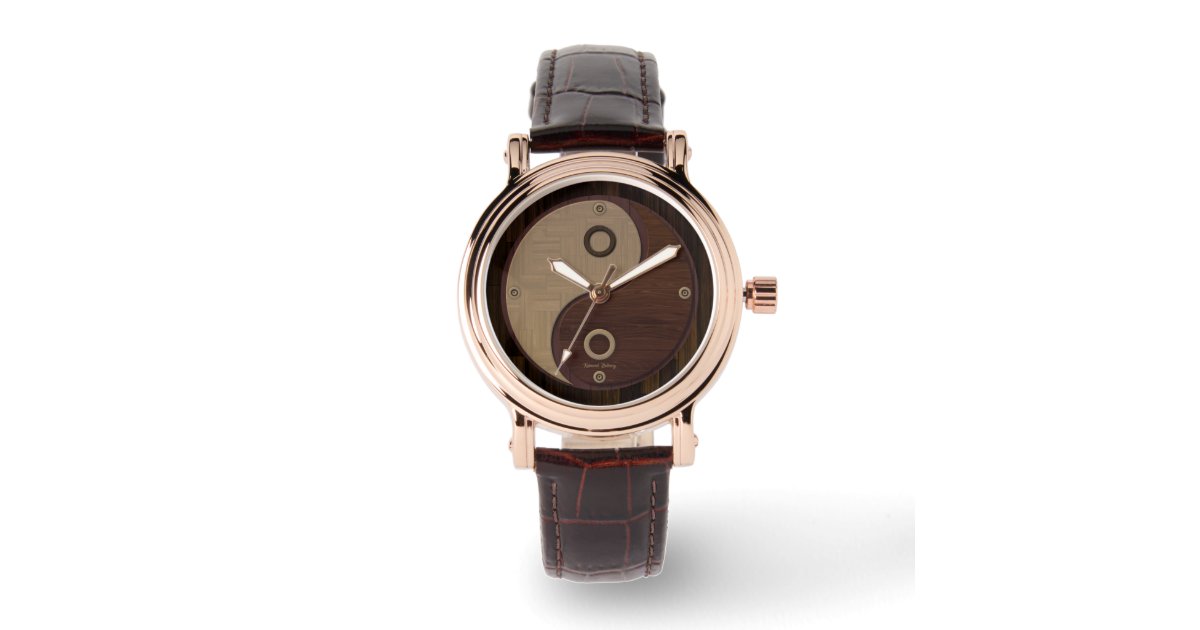 Wood Yin Yang Watch | Zazzle