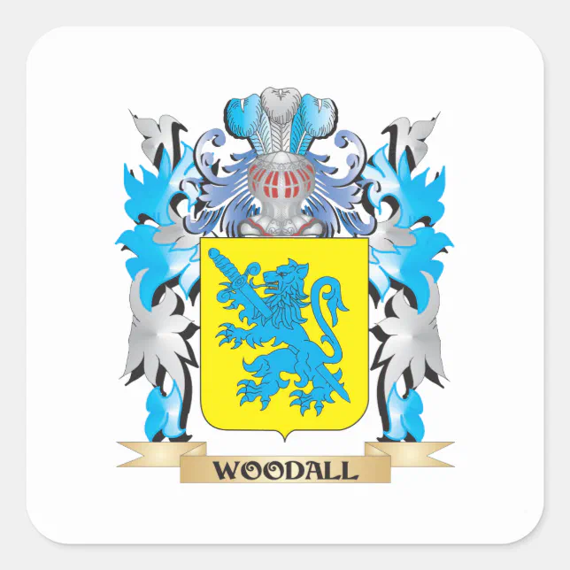 Woodall Coat of Arms - Family Crest Square Sticker | Zazzle