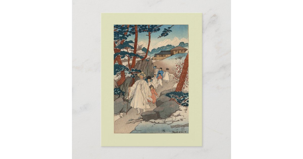 Woodblock print by Elizabeth Keith Postcard | Zazzle